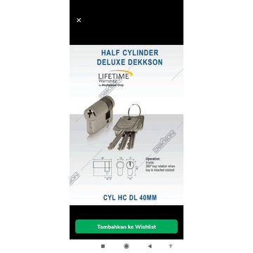 Jual Kunci Pintu Setengah Silinder Dekson HalfCylinder HC DL 40MM ...