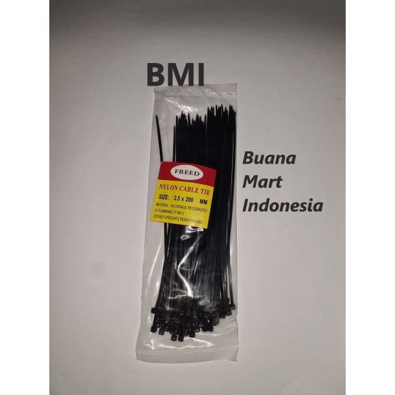 Jual Kabel Ties 20cm | Cable Ties | Kabel Tis 200mm HITAM (100 pcs ...