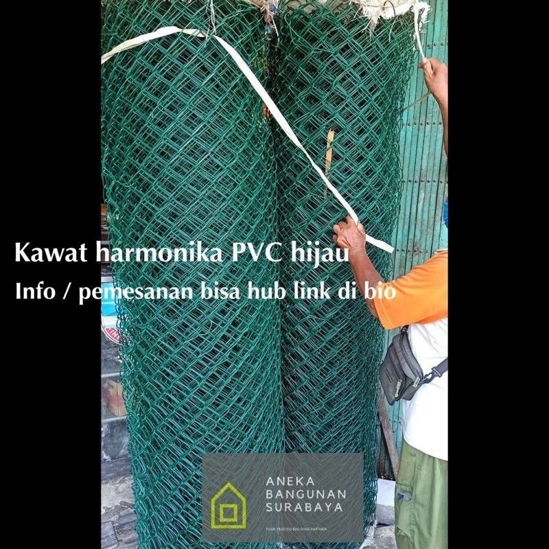 Jual kawat harmonika PVC hijau (per roll) | Shopee Indonesia