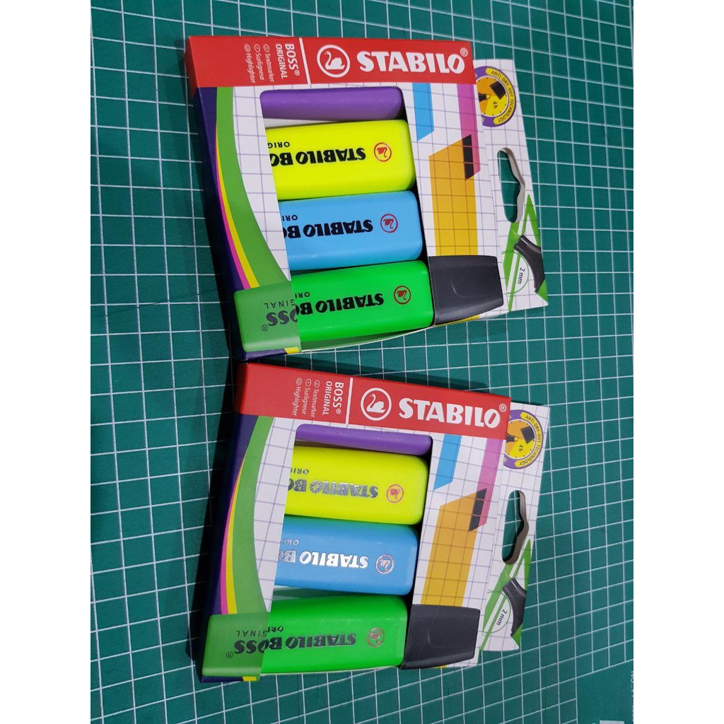 Jual Stabilo Boss Original Highlighter Set isi 4 Pcs - Original Colors (Set) | Shopee Indonesia