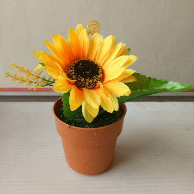 Jual Bunga matahari palsu artificial bunga matahari +vas | Shopee Indonesia