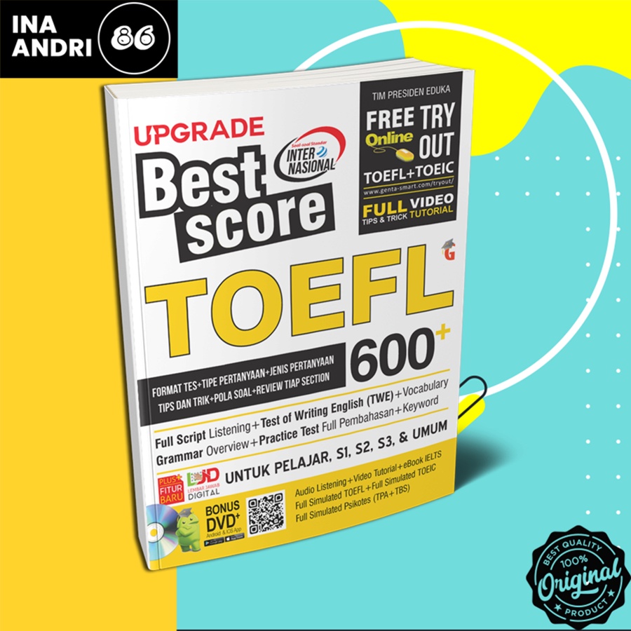 Jual BUKU TES TOEFL TOEIC UPGRADE BEST SCORE TOEFL 600+ | Shopee Indonesia