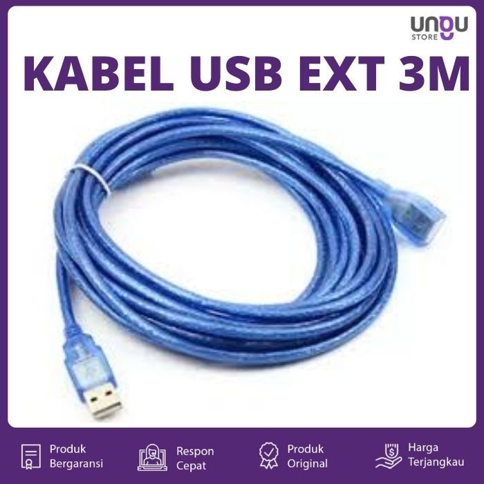 Jual KABEL USB PERPANJANGAN EXT 3M MALE TO FEMALE | Shopee Indonesia