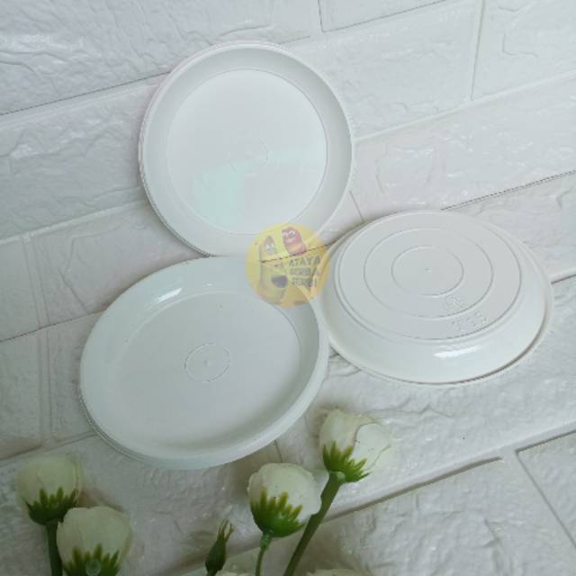 Jual Alas pot bunga putih 15 | Tatakan pot 10cm | Alas pot tawon 10 12 ...
