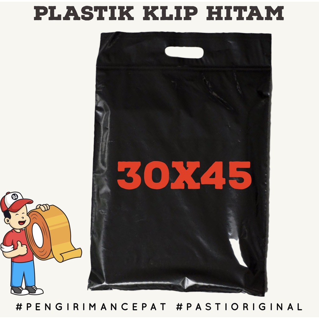 Jual Plastik Klip Plong Hitam 30x45 38 7 Klip Ziplock Pond Per 1 Pack