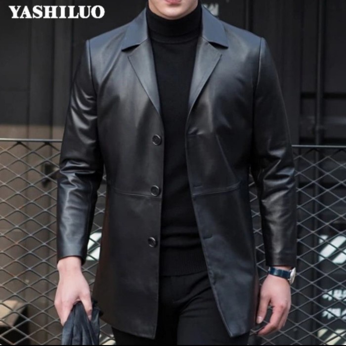 Jual jaket kulit domba asli model jas 100% original Jas cowok kulitasli keren | Shopee Indonesia