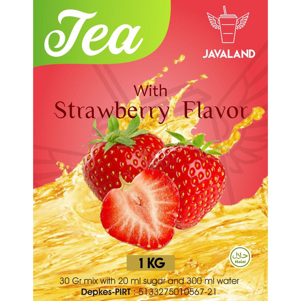 Jual Javaland Bubuk Minuman Rasa Strawberry Tea / Teh 1Kg - Regular ...