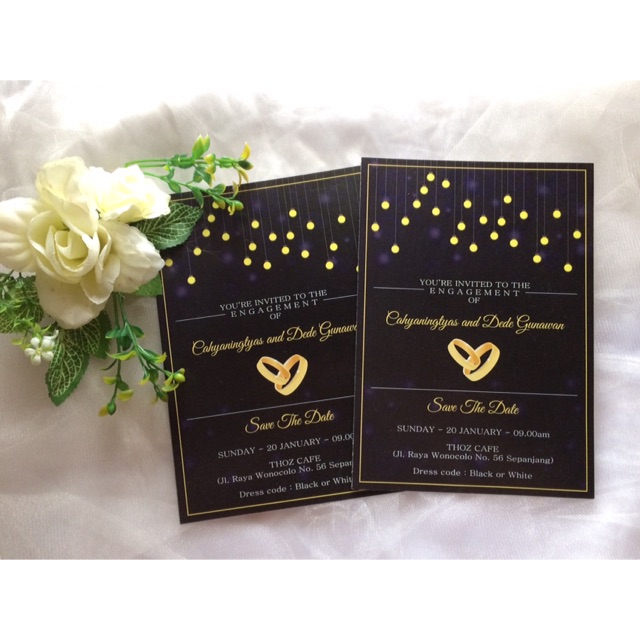 Jual Undangan Tunangan/ Lamaran free custom design | Shopee Indonesia