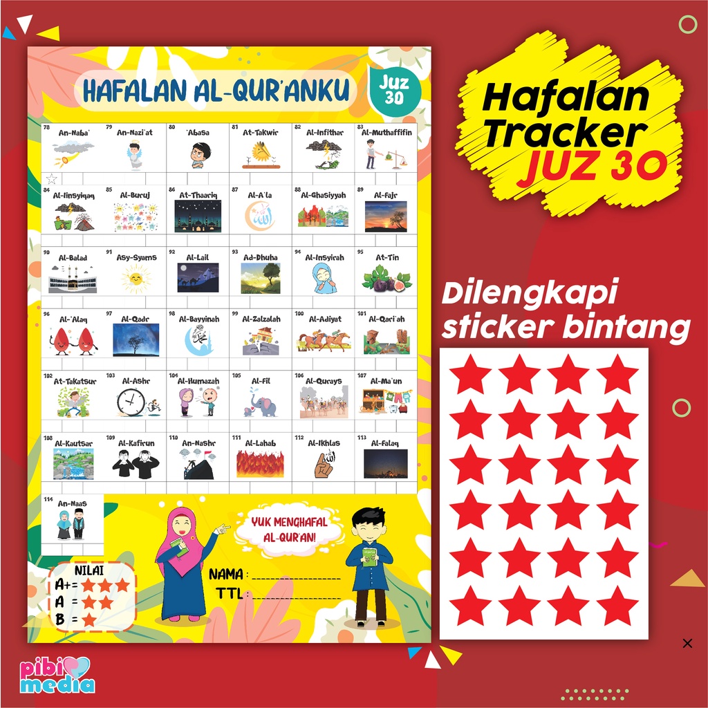 Jual Poster Hafalan Qur'an Juz 30 - Hafalan Tracker Juz 30 | Shopee ...