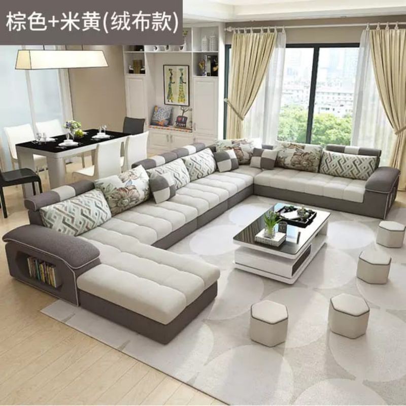 Jual SOFA LETTER U JUMBO/SOFA RUANG TAMU MINIMALIS MODERN/SOFA RUANG ...