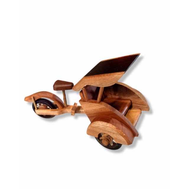 Jual Miniatur Becak Kayu Mainan Anak Hiasan Dinding Miniatur Becak ...