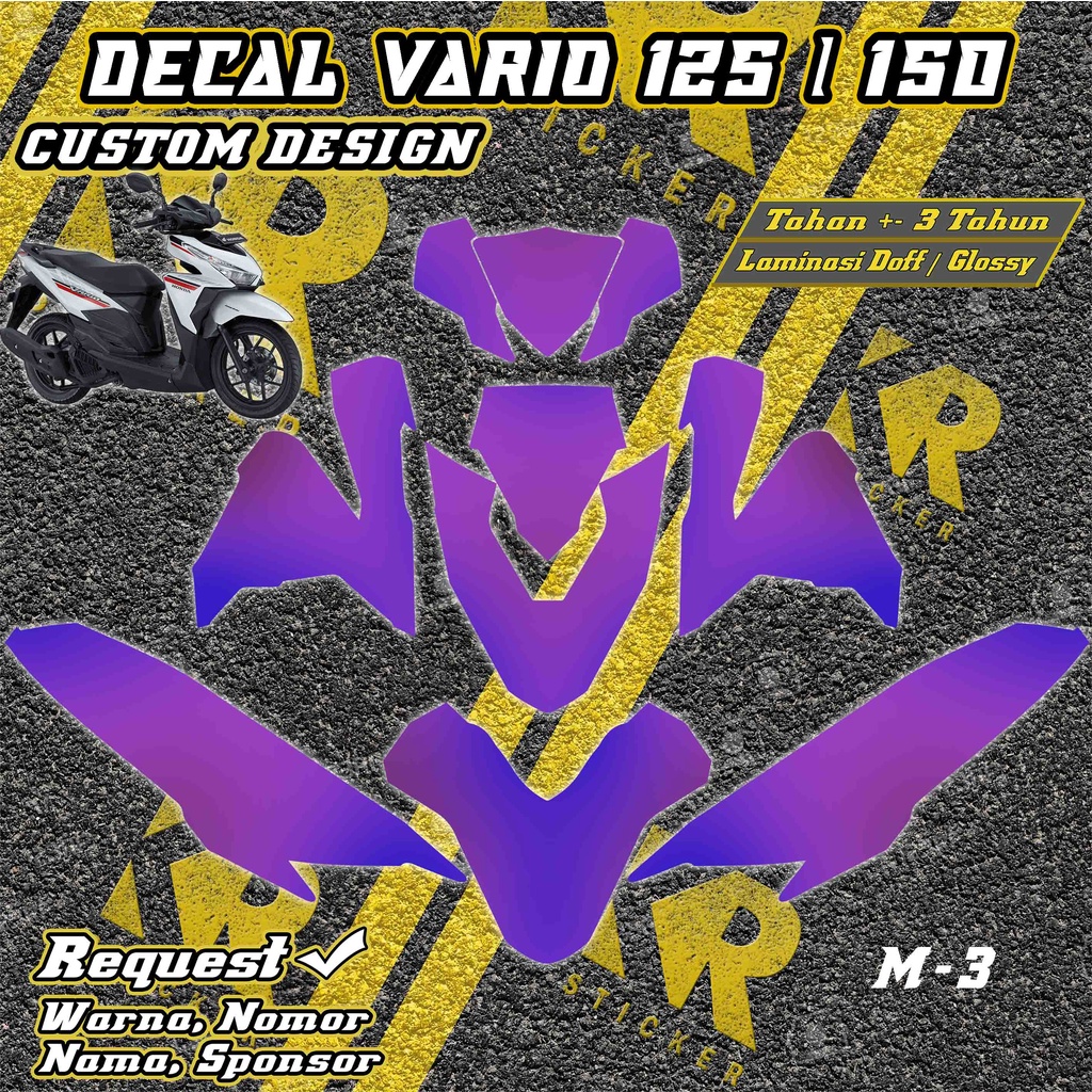 Jual Decal Vario 125 / 150 Warna Bunglon Custom Desain | Stiker decal ...