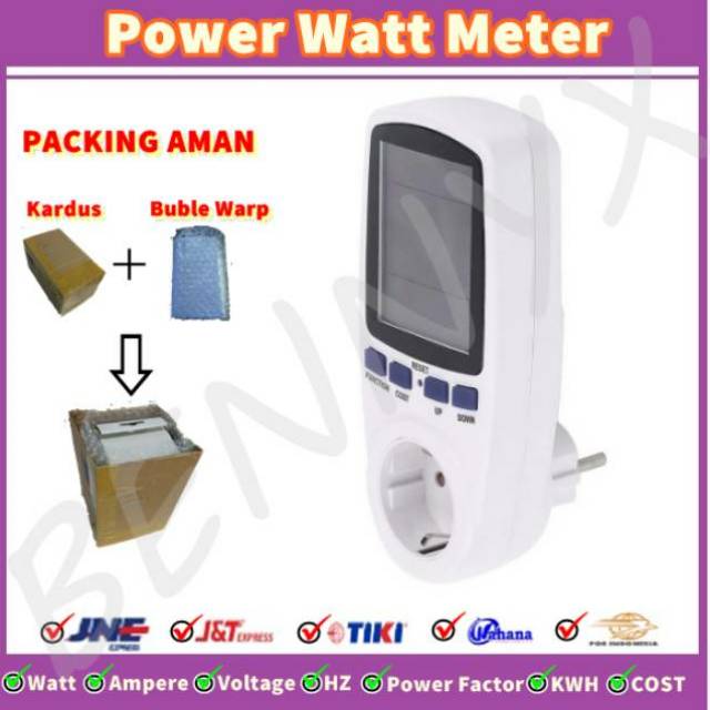 Jual Digital power meter volt watt ampere kwh tagihan pln biaya ...