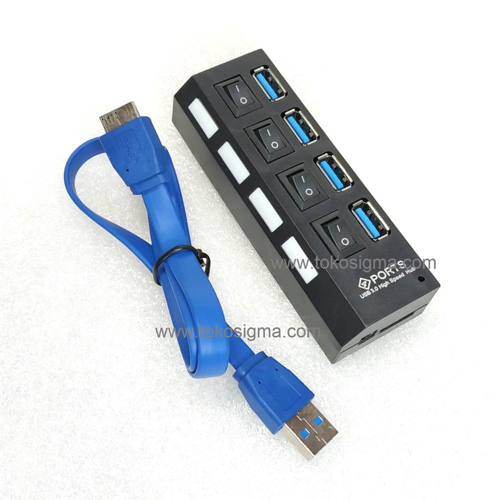 Jual USB HUB 3.0 SUPER SPEED 4 PORT USB3.0 Splitter Extension LED SAKLAR | Shopee Indonesia