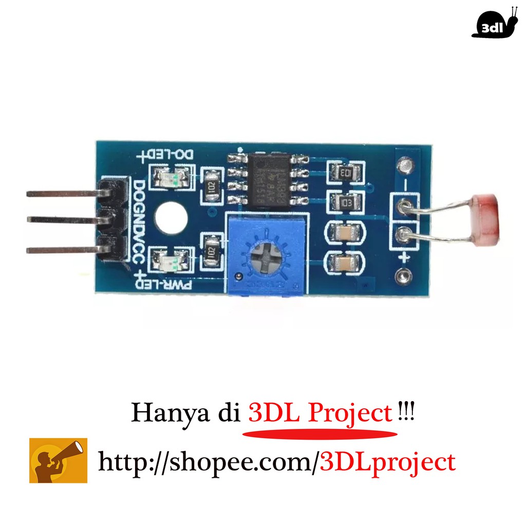 Jual Sensor Cahaya LDR Light Detection Module for Arduino | Shopee ...