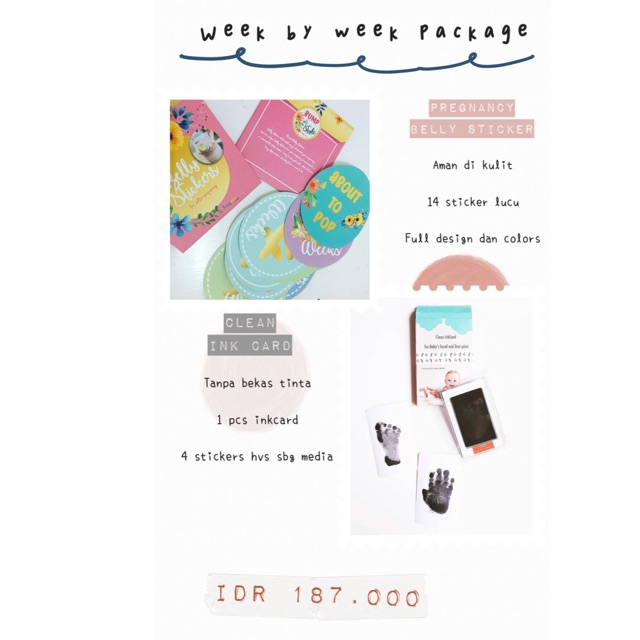 Jual WEEK BY WEEK PACKAGE -- Pregnancy belly stickers dan Clean ink ...