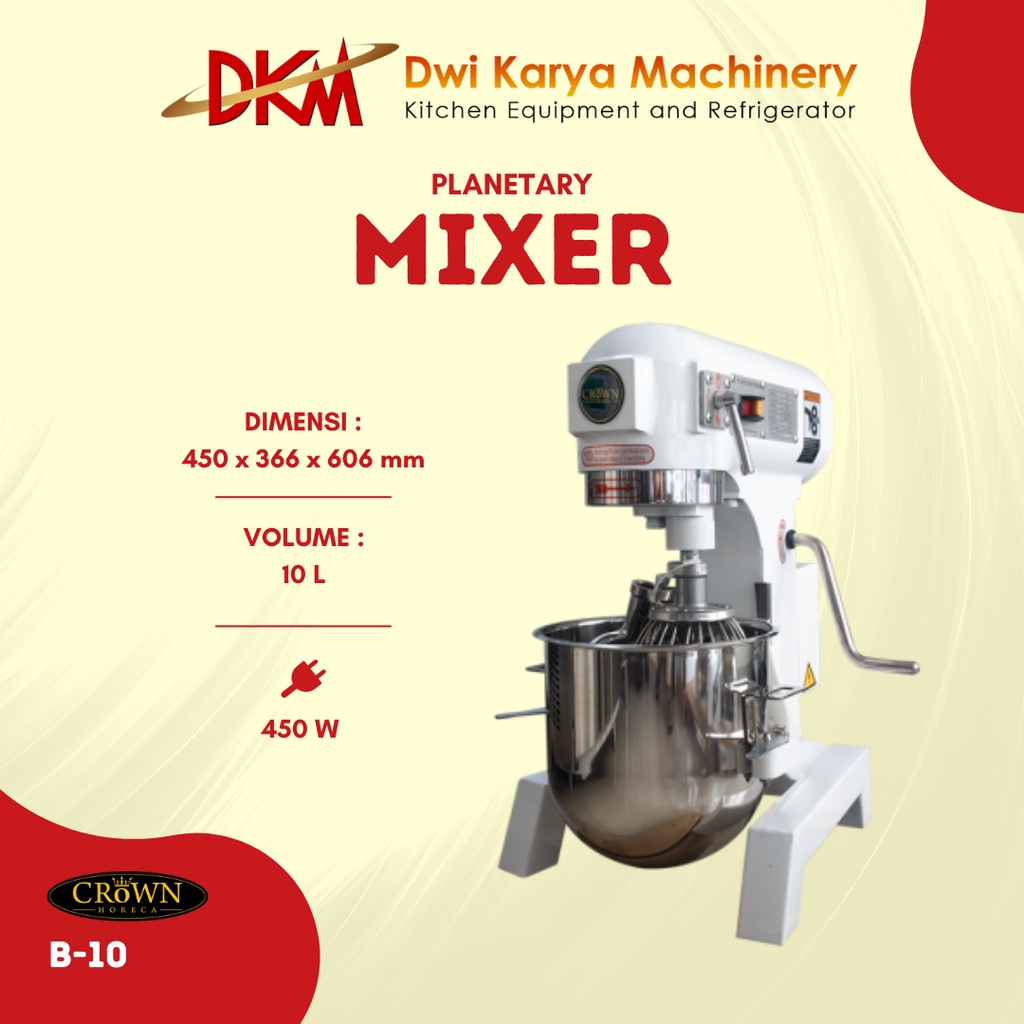 Jual Planetary Mixer Crown B-10 / Mixer Adonan Crown Horreca | Shopee ...