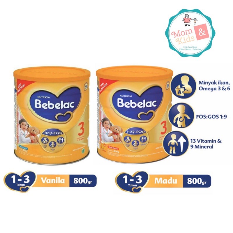 Jual BEBELAC 3 VANILA MADU 800GR | BEBELAC TAHAP 3 (1-3 TAHUN) 800 GR ...