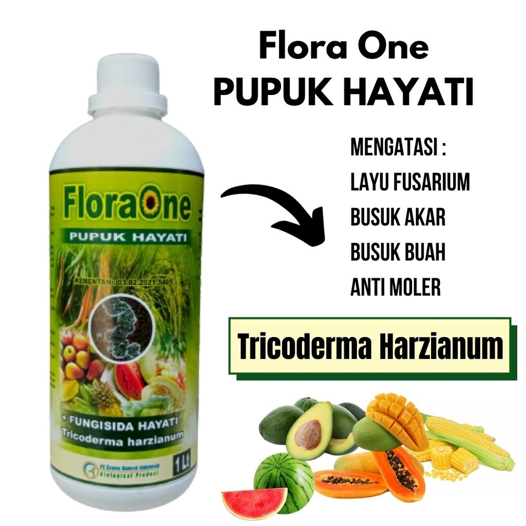 Jual FLORA ONE Trichoderma Cair 1 Liter Mengatasi Layu Fusarium, Busuk Buah dan Akar Segala ...