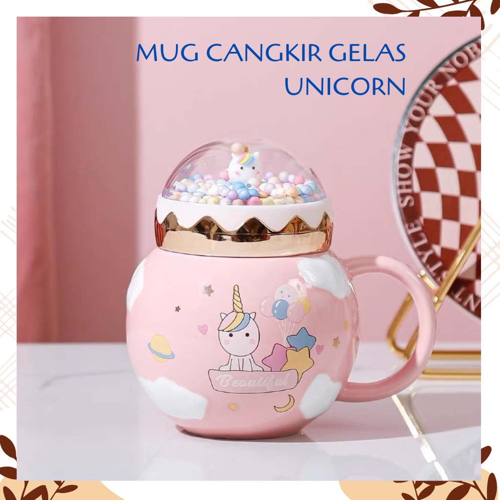 Jual MUG CANGKIR GELAS UNICORN BOLA WARNA WARNI PASTEL CUP KERAMIK ...