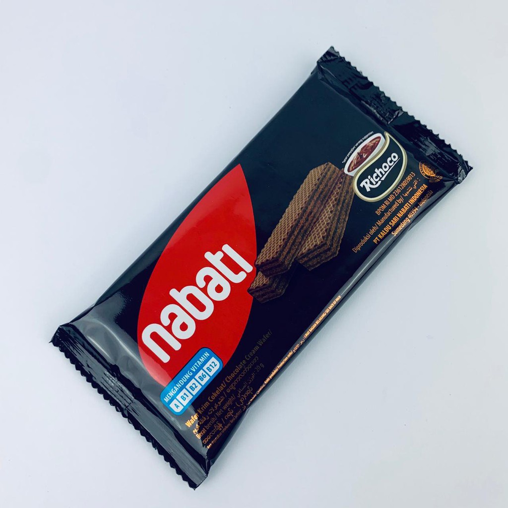 Jual Richoco Nabati Coklat Wafer Chocolate Rasa Krim Cokelat 20 gram | Shopee Indonesia
