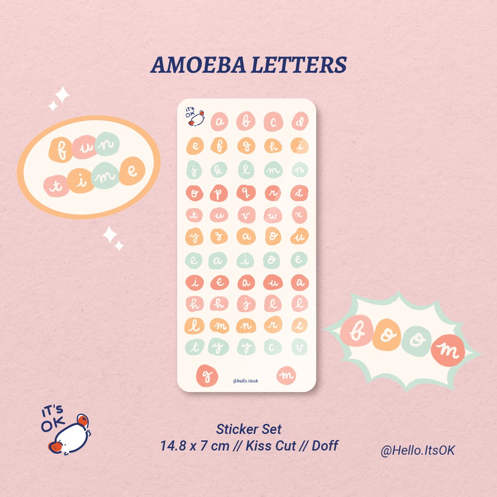 Jual Amoeba Letters Sticker Set | Shopee Indonesia