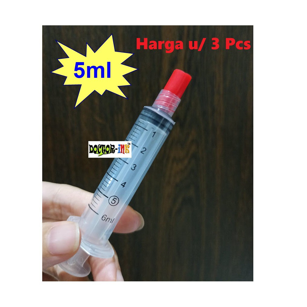 Jual Spuit/Suntikan/Syringe/Refill tinta/Refill Parfum/Selang Pembersih Head Printer 5 ml (3 Pcs ...