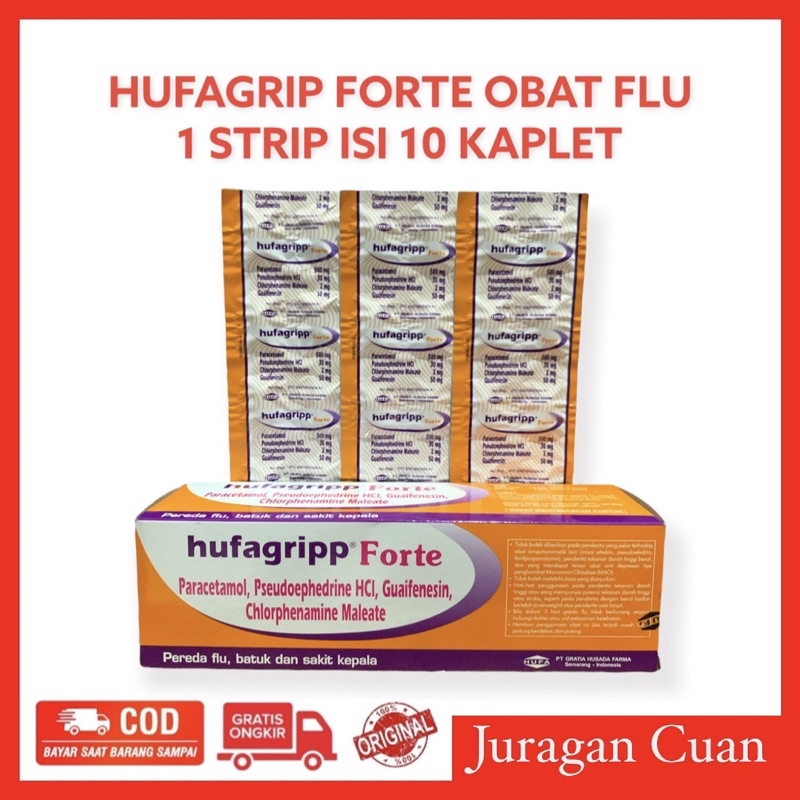 Jual HUFAGRIP FORTE / HUFAGRIPP OBAT FLU 1 STRIP ISI 10 KAPLET / TABLET ...