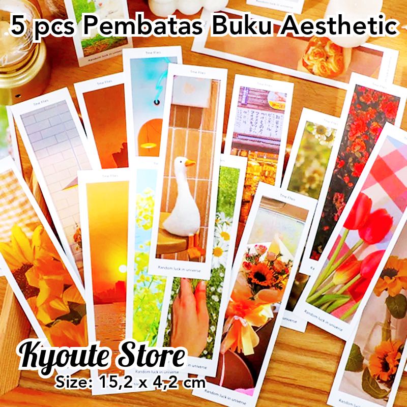 Jual 5 pcs Pembatas Buku Kertas Bookmark Paper Aesthetic Landscape ...
