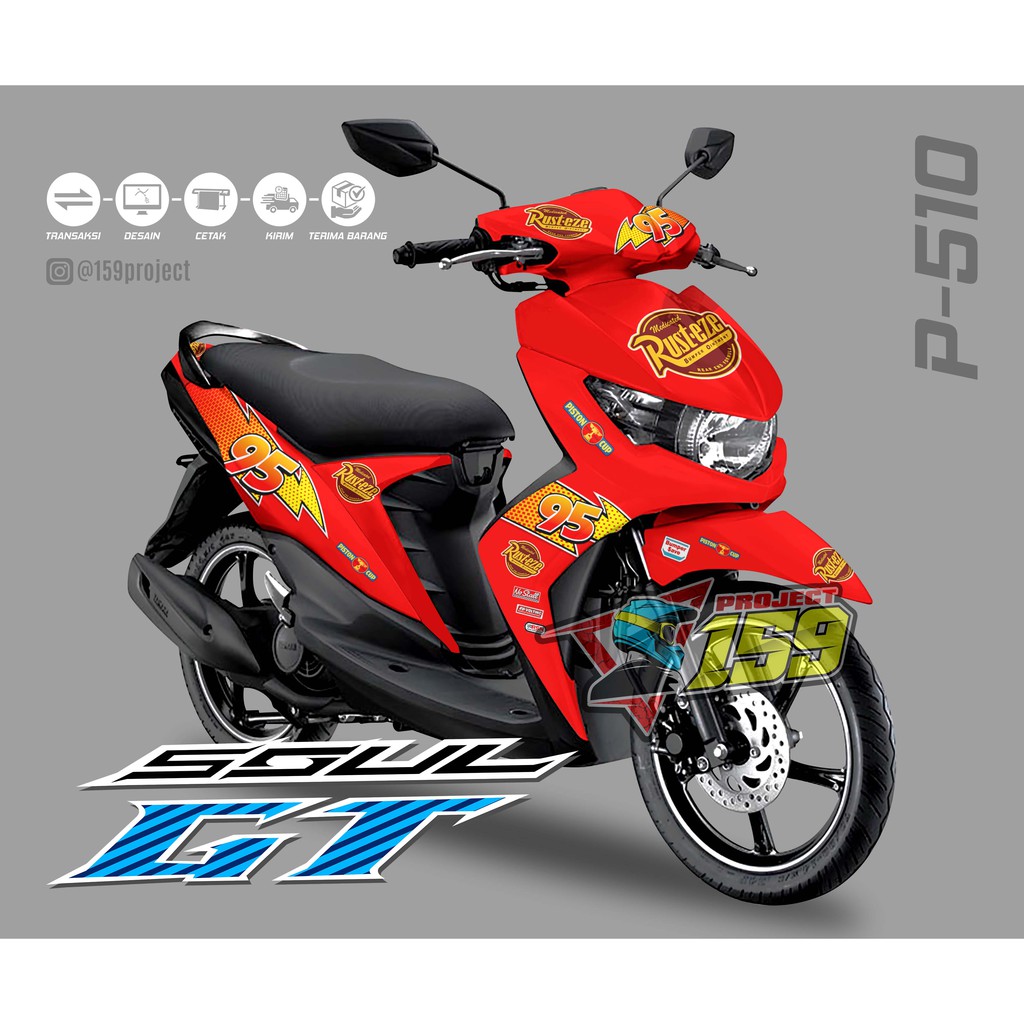 Jual Sticker Decal Mio Soul GT - Project 510 Lightning Mcqueen | Shopee ...