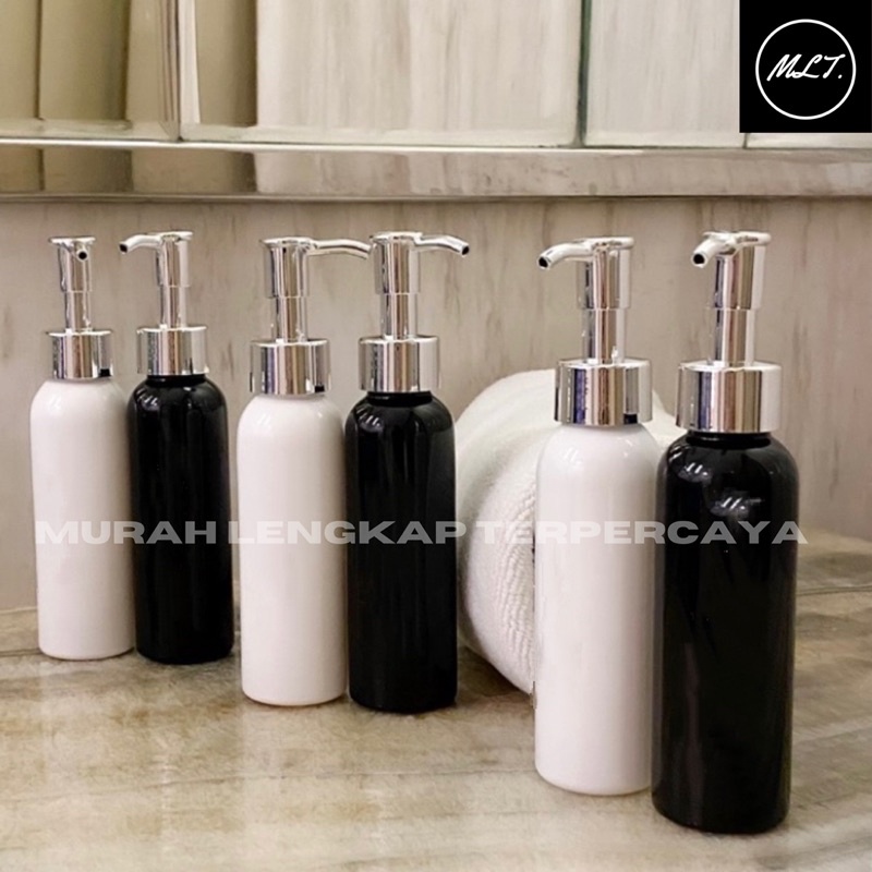 Jual BOTOL 100ML HITAM/PUTIH TRAVEL SIZE SILVER KECIL LUXURY ...