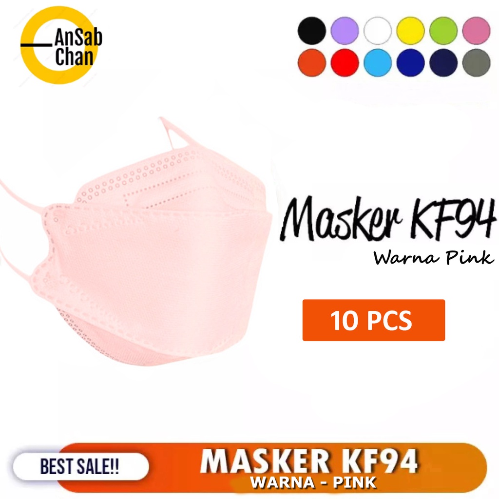Jual Masker KF94 Dewasa 4 Ply Isi 10 pcs Warna Pink|Masker Model Korea ...