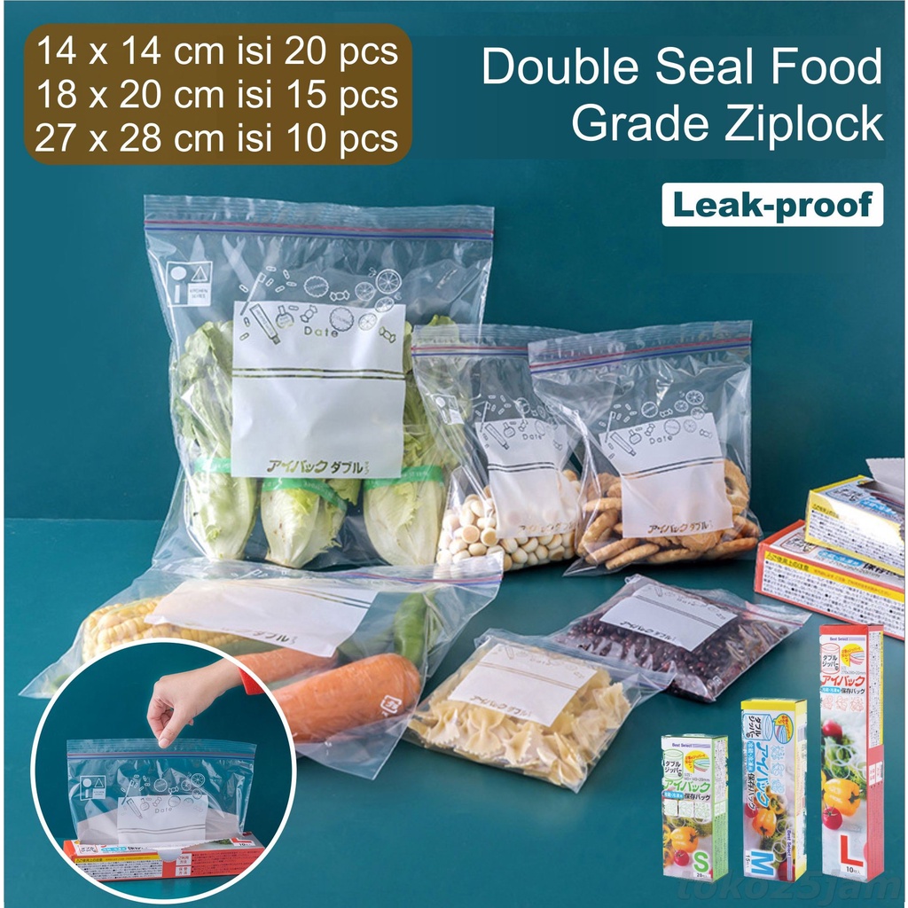 Jual Plastik Kulkas Double Seal Ziplock penyimpanan makanan Food Grade ...