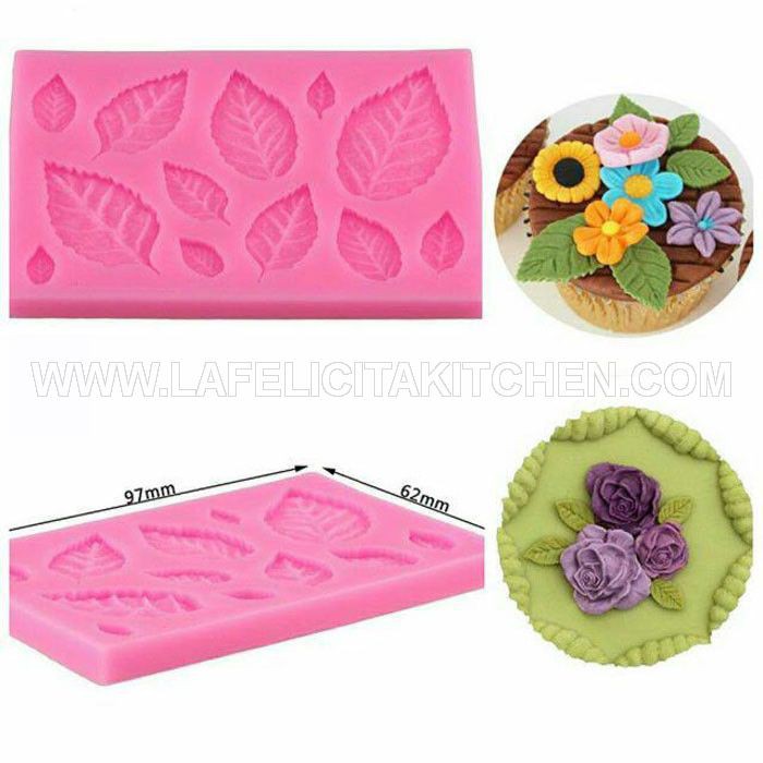 Jual IMPORT SF LEAF 12 MODEL SILICON CETAKAN FONDANT EMBOSS CETAKAN ...