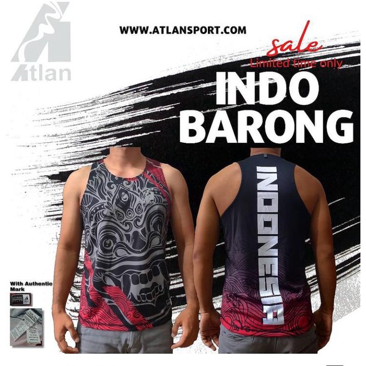 Jual SINGLET FULL PRINTING ATLAN MOTIF INDO BARONG | Shopee Indonesia