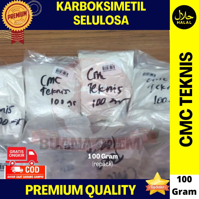 Jual CMC 100 gr TEKNIS / Sodium Carboxmethylceluoes Teknis | Shopee ...