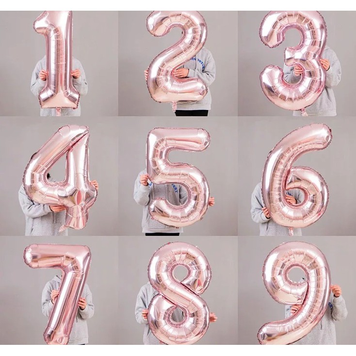 Jual Balon Angka Foil Besar Pesta Ultah 0-9 Ukuran 70-77 cm 32inch Gold ...