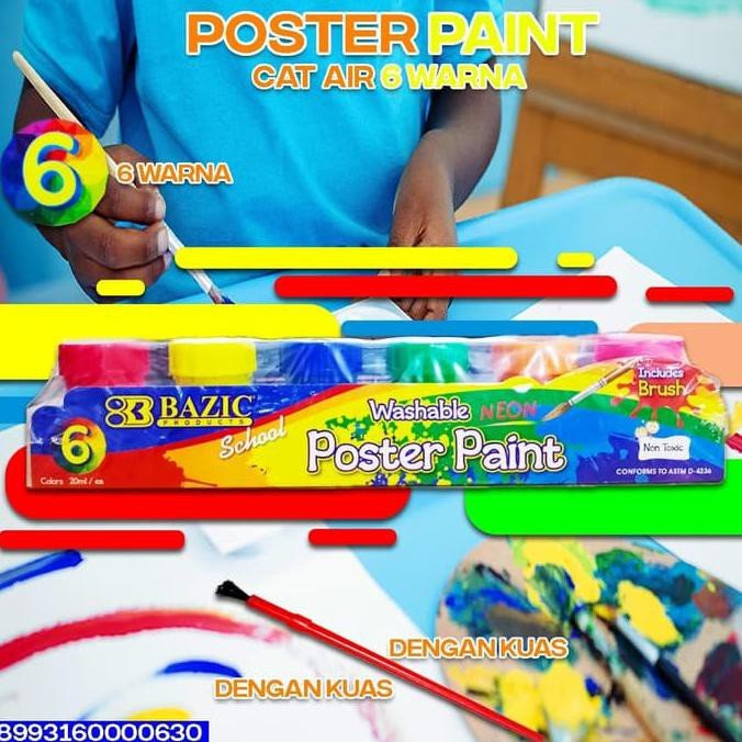 Jual POSTER PAINT cat air bisa dihapus untuk melukis dengan kuas ...