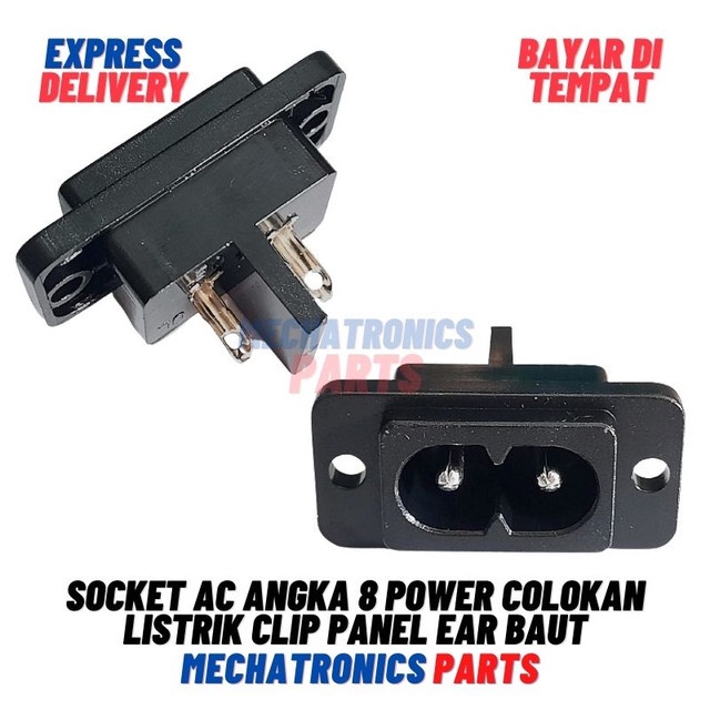 Jual [5770] SOCKET AC ANGKA 8 POWER COLOKAN LISTRIK CLIP PANEL EAR BAUT | Shopee Indonesia