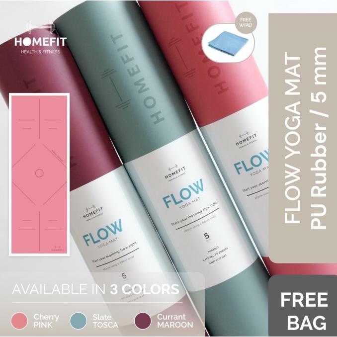 Jual HOMEFIT Flow Yoga Mat Matras Yoga Anti Slip 5mm | PU Karet Premium ...