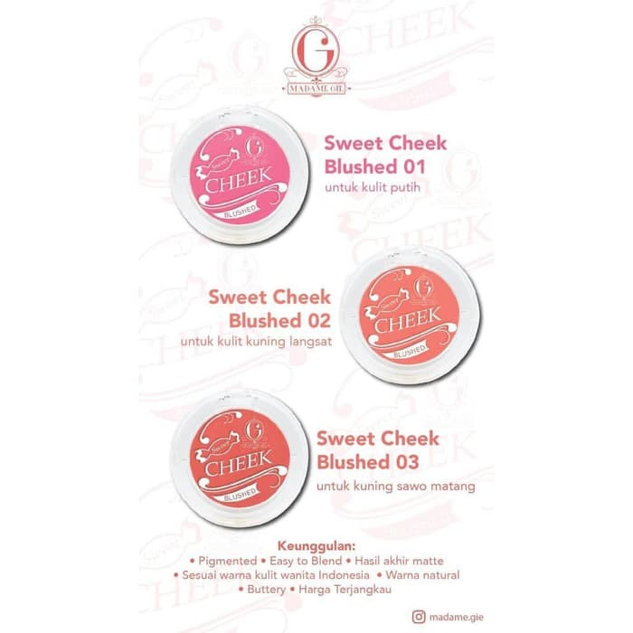 Jual MADAME GIE Sweet Cheek Blushed 5gr - Blush On | Shopee Indonesia