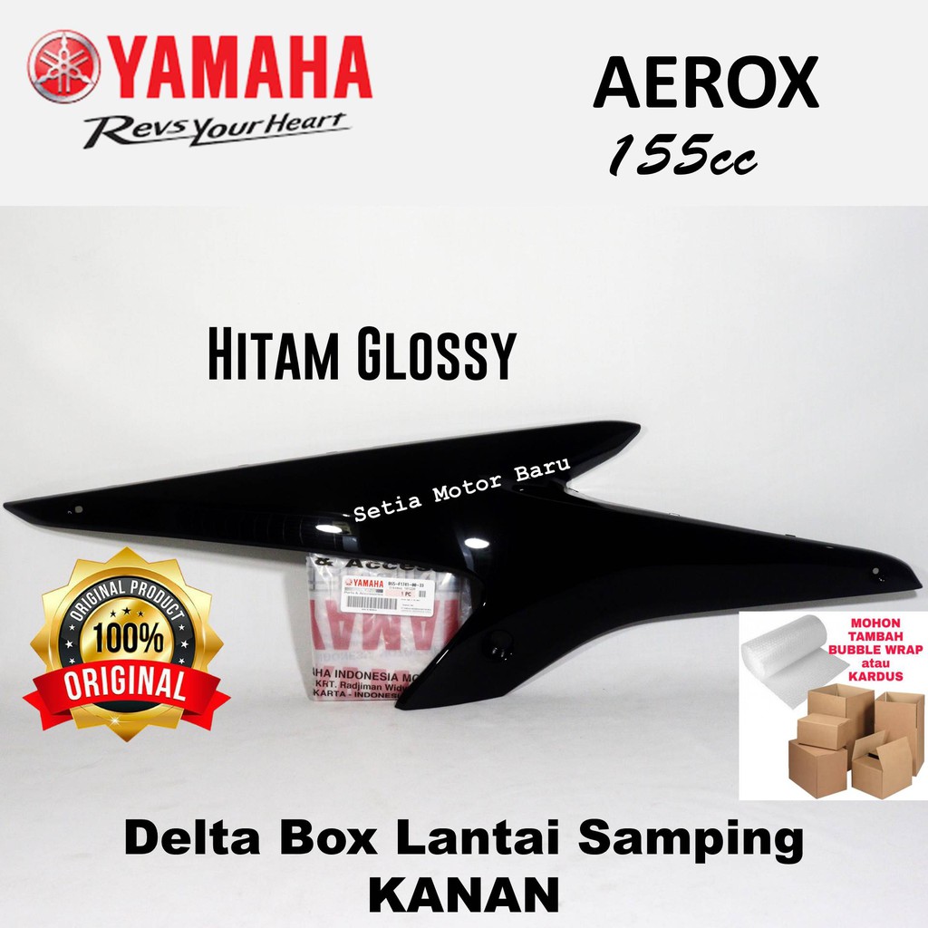 Jual Cover Side Delta Box Lantai Samping Aerox Old 155 Hitam Glossy ...