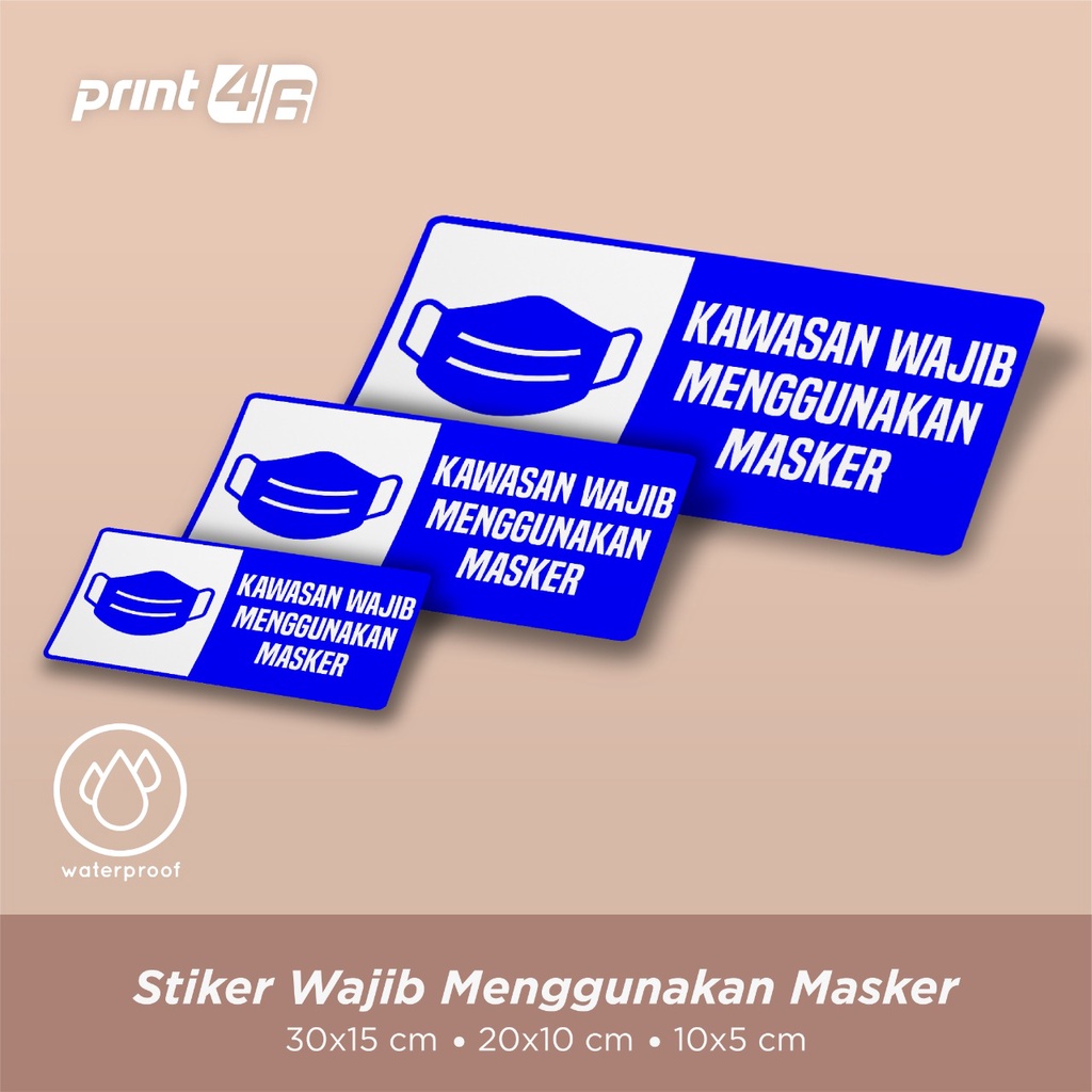 Jual Stiker Wajib Menggunakan Masker Sticker Pakai Mask Shopee Indonesia