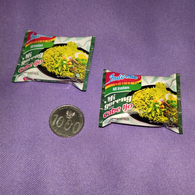Jual Magnet Kulkas Bentuk Snack Miniatur - Indomie Goreng Cabe Ijo ...