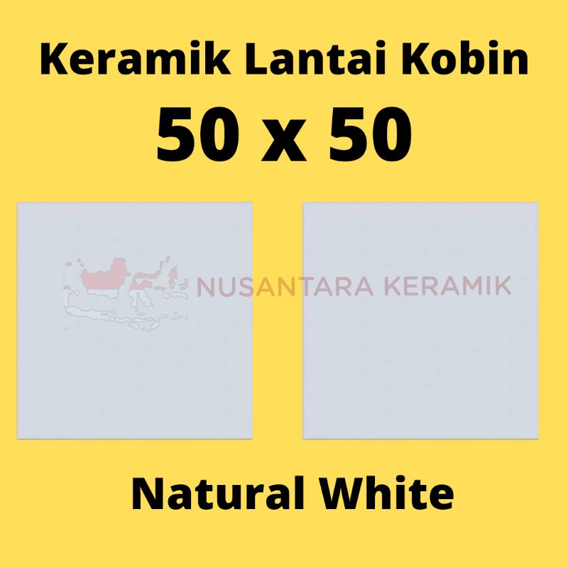 Jual Keramik Lantai Kobin First Grade Glossy Uk.50x50 Natural White ...