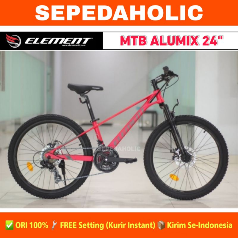 Jual Sepeda Gunung MTB ELEMENT ALUMIX 24 Inch Alloy 24 Speed Rem Cakram ...
