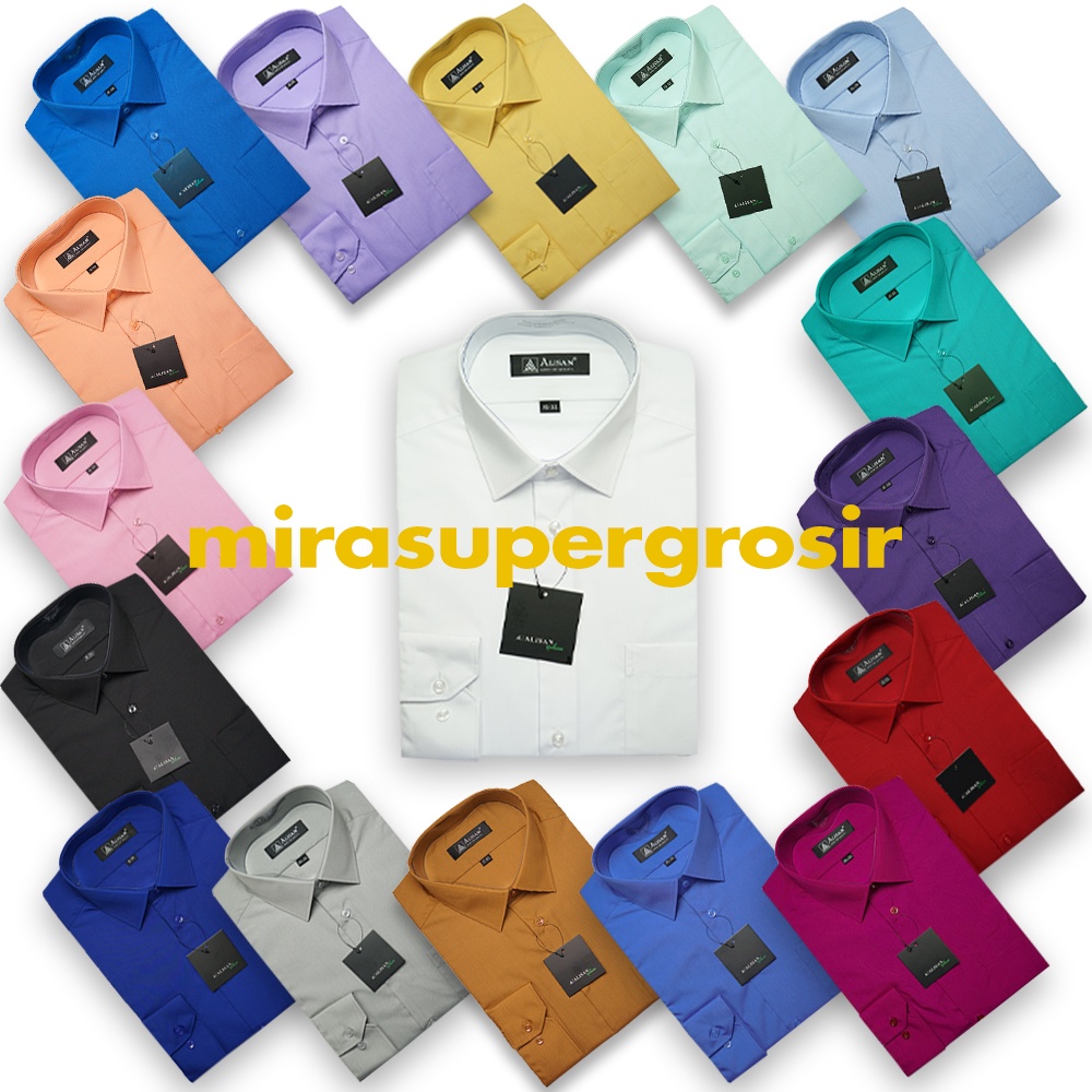 Jual ALISAN Kemeja Pria REGULAR Lengan Panjang Original Polos Baju ...