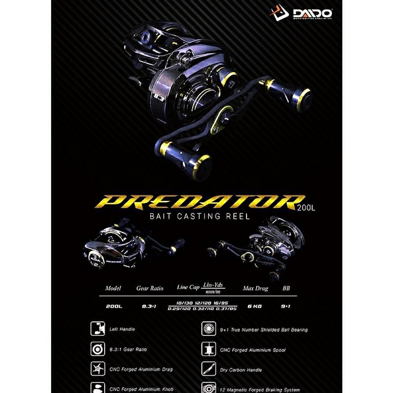 Jual DAIDO PREDATOR BAITCASTING BC 200L | Shopee Indonesia