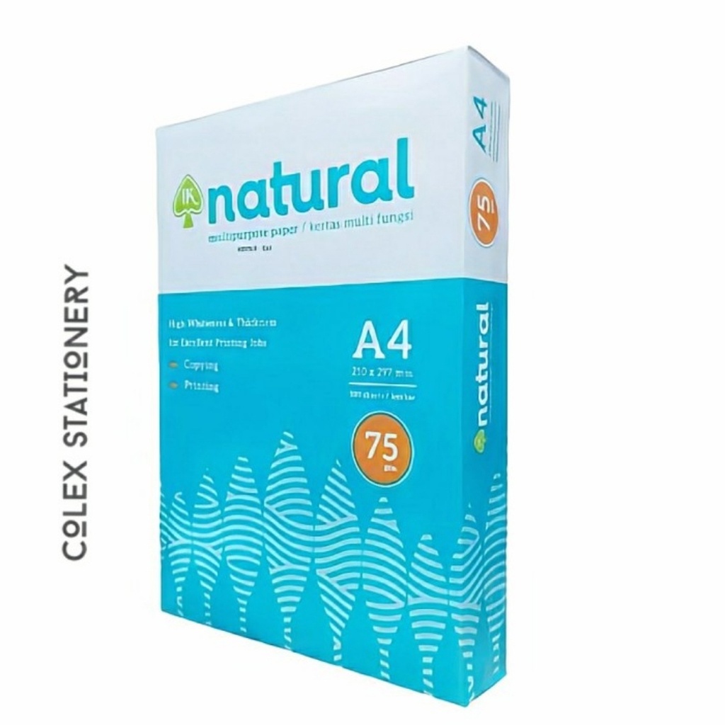 Jual [1 RIM] Kertas Hvs Natural Ukuran A4 Tebal 75gram Isi 500 Lembar FREE PACKING BUBBLE WRAP ...