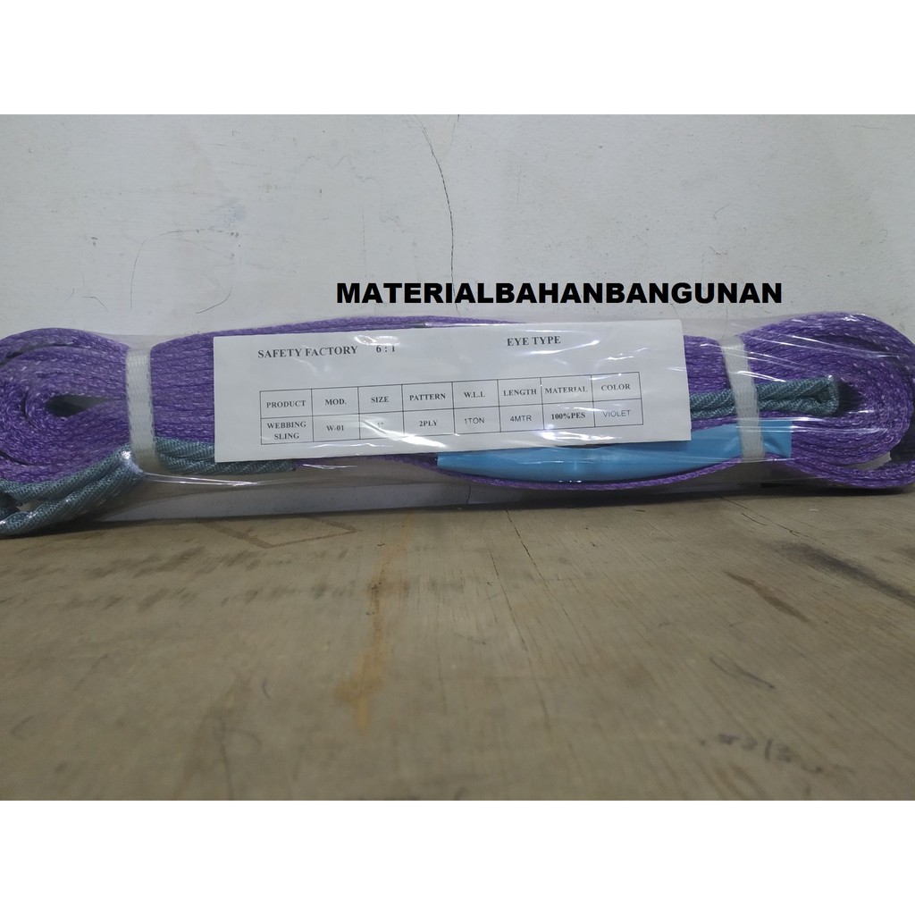 Jual Webbing Sling 1 Ton x 1 inch x 4 Meter Sling Kain Cargo Tali ...